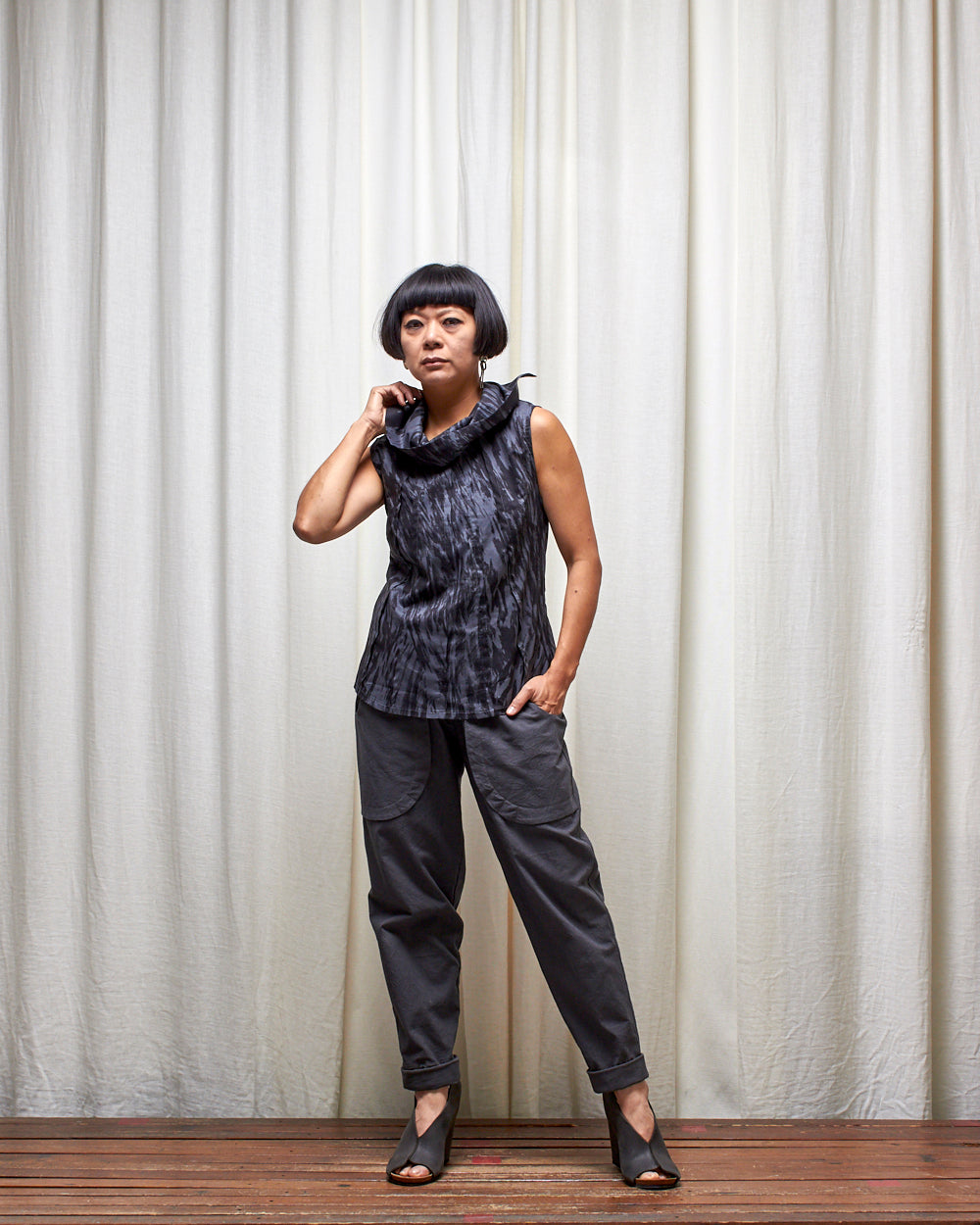 MISS MARY MACK top - Dark Silver Bark– High Tea with Mrs Woo