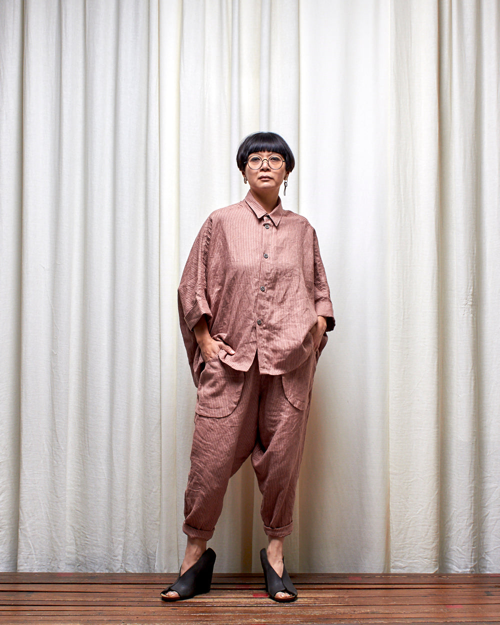 THE ADLER duster dresshirt - Musk Stripe– High Tea with Mrs Woo